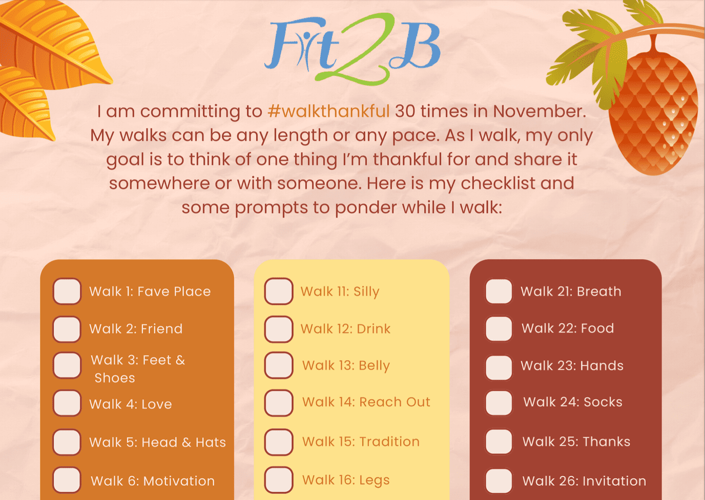 November 30-Day Walking Gratitude Challenge